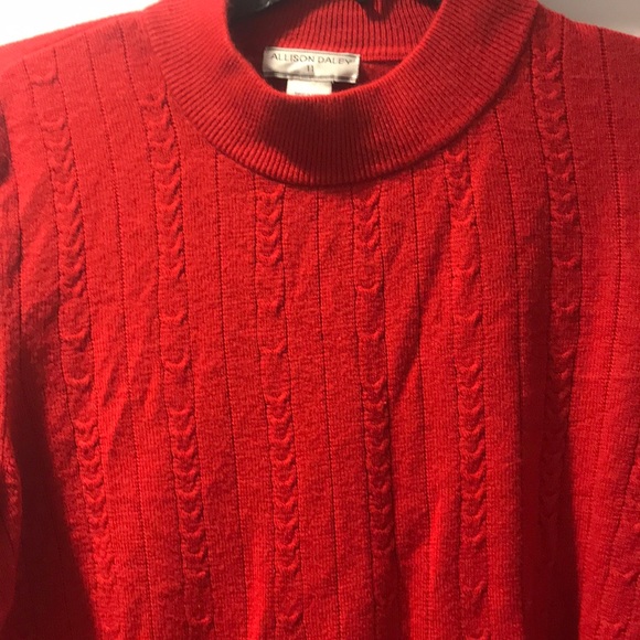 Allison Daley | Sweaters | Allison Daley Red Cable Sweater 3x | Poshmark